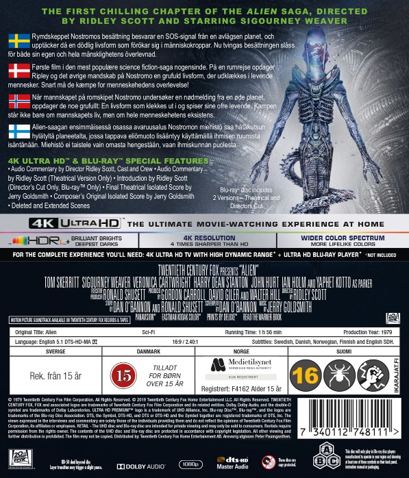 Alien (40th Anniversary) 4K UHD+Blu Ray - 4K UHD - Future Movie Shop