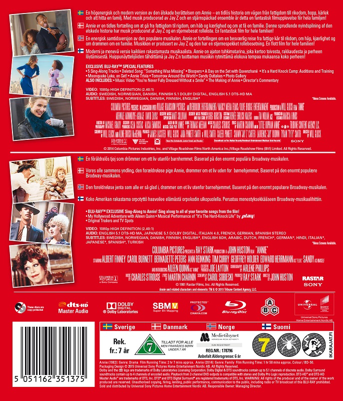 Annie (1982) /Annie (2014) Box Blu Ray - Boksit ja TV sarjat - Future ...