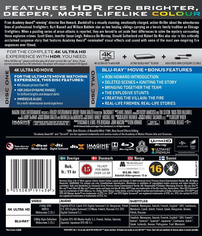 Backdraft 4K UHD + Blu Ray - 4K UHD - Future Movie Shop
