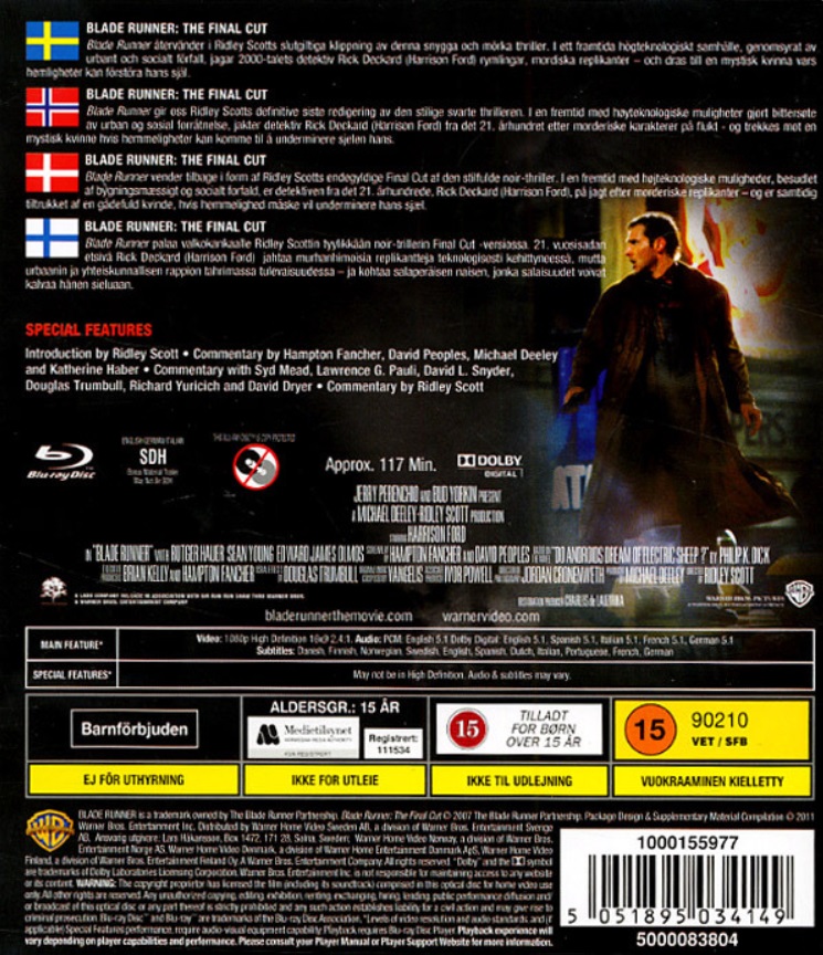 Blade Runner Final Cut Blu Ray - Blu Ray - Future Movie Shop