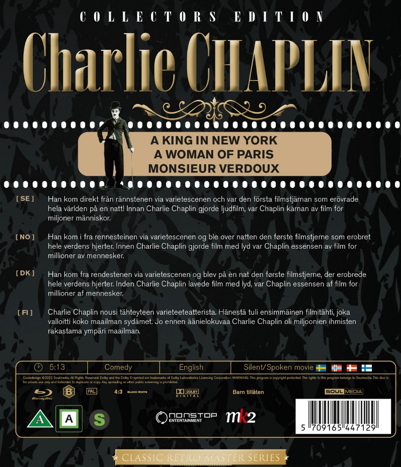 Charlie Chaplin Collection (1923-1957) Blu Ray