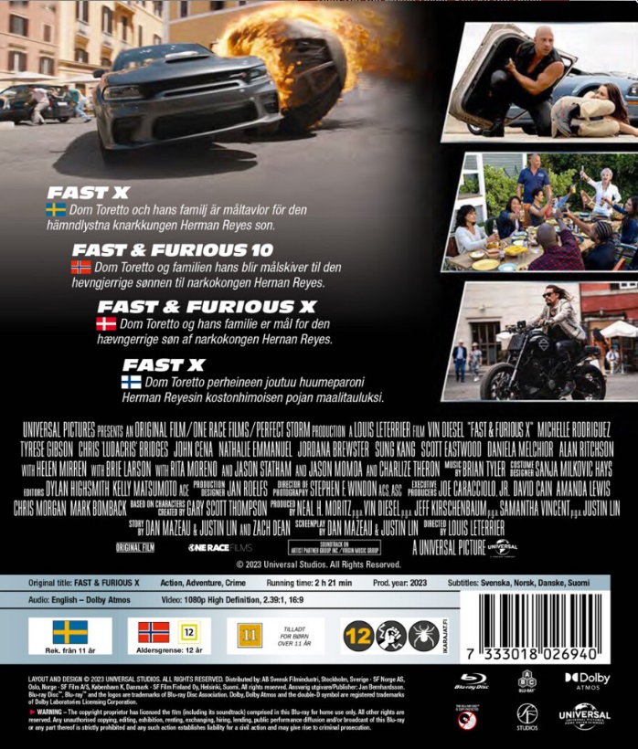 Fast and Furious X Blu Ray