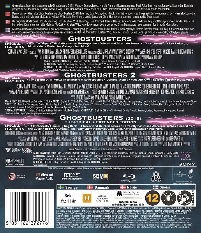 Ghostbusters Collection 1-3 Blu Ray - Boksit ja TV sarjat - Future ...