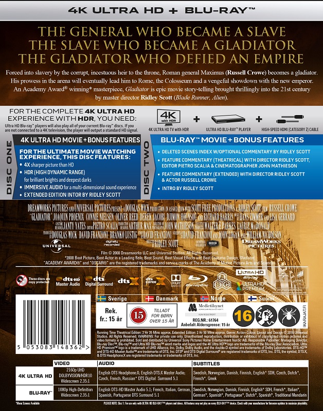 Gladiator 4K UHD + Blu Ray - 4K UHD - Future Movie Shop