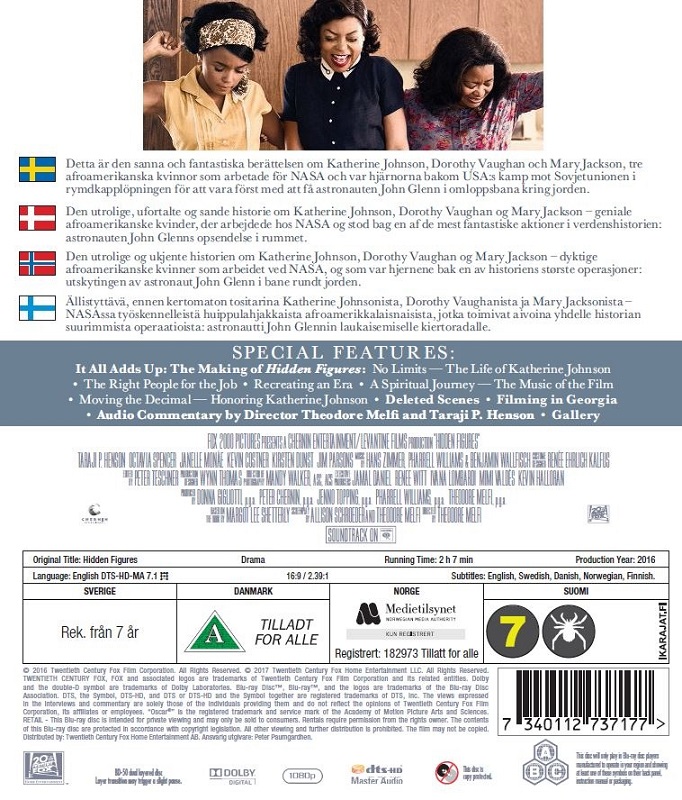 Hidden Figures Blu Ray - Blu Ray - Future Movie Shop