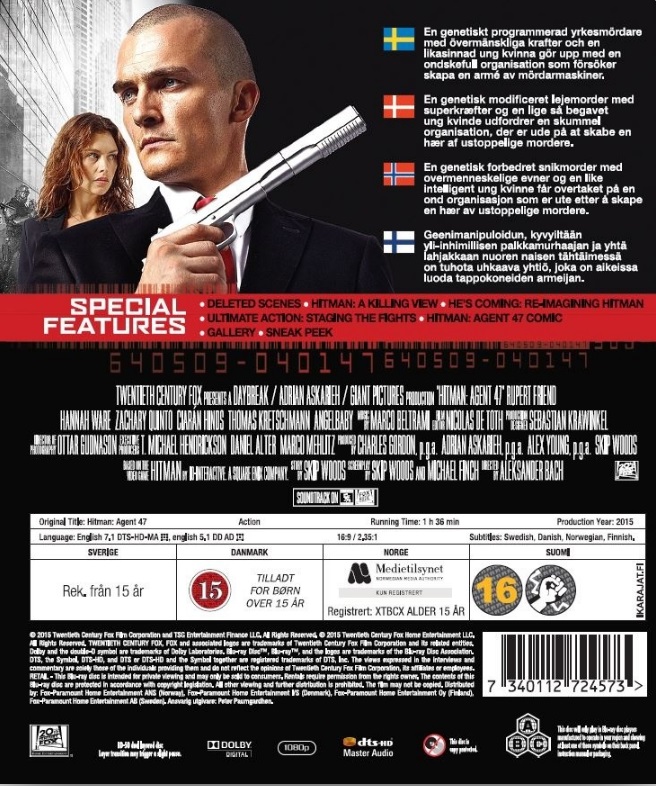 Hitman: Agent 47 Blu Ray