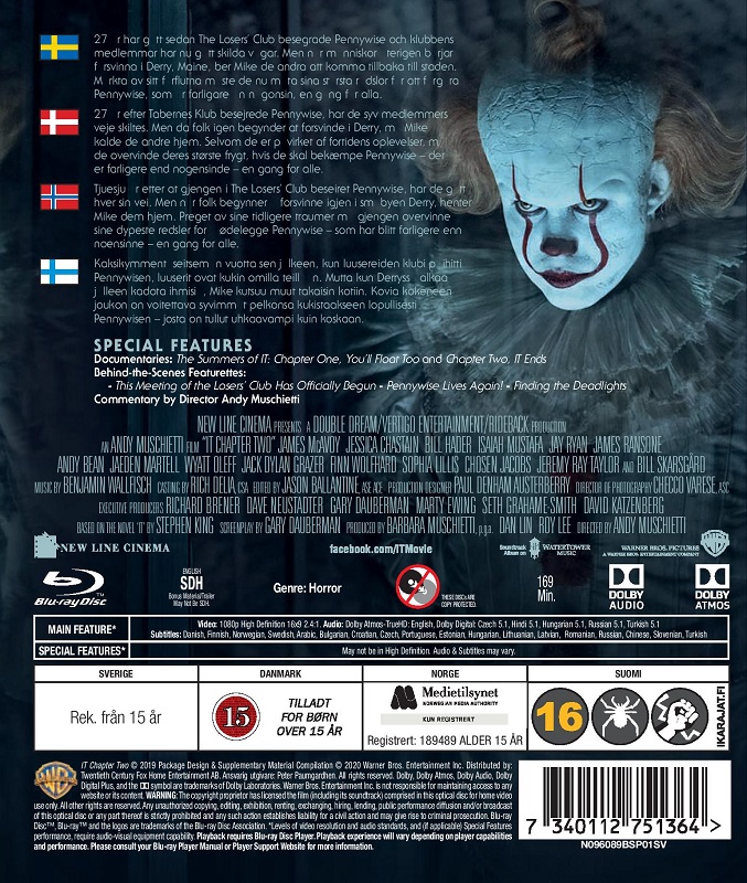 IT Chapter 2 Blu Ray - Tarjoukset! - 4kpl Blu ray/ 28€ - Future Movie Shop
