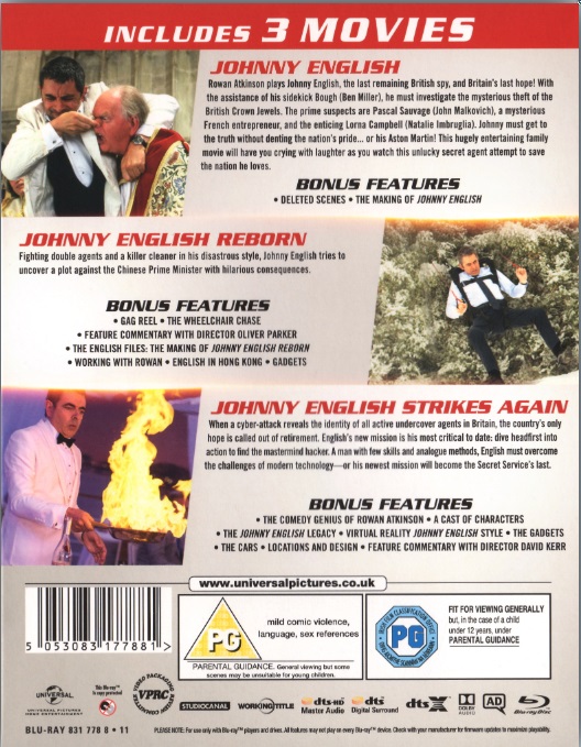 Johnny English 3 Movie Collection Blu Ray