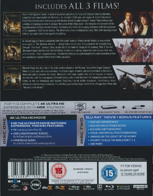 The Mummy Trilogy 4k