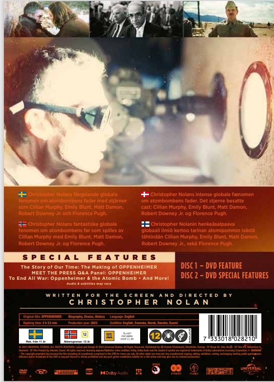 Oppenheimer 2 Disc DVD