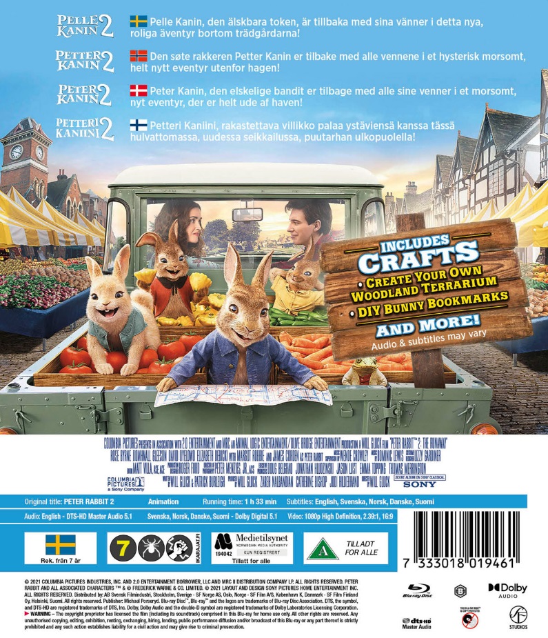 Peter Rabbit 2 The Runaway Blu Ray