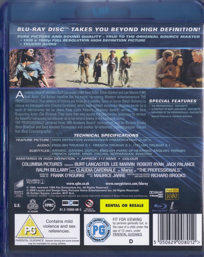 The Professionals Blu Ray