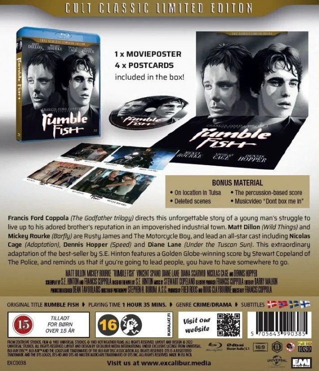 Rumble Fish Limited Edition Blu Ray