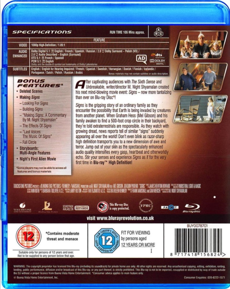 Signs Blu Ray