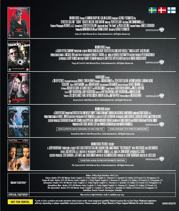 Sylvester Stallone Collection Blu Ray