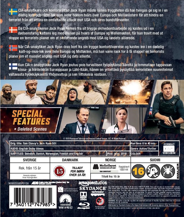 Tom Clancys Jack Ryan Season One Blu Ray - Boksit ja TV sarjat - Future ...